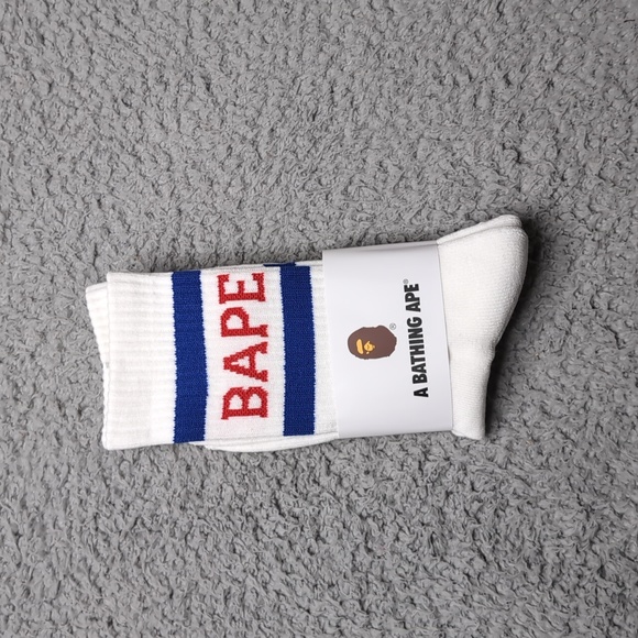 Bape | Underwear & Socks | Bape Crew Socks Logo Striped Mens Womens ...